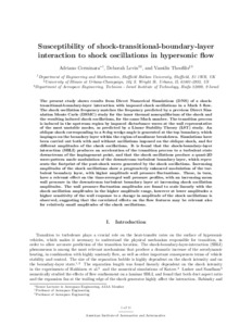 Susceptibility of shock-transitional-boundary-layer interaction to shock oscillations in ...